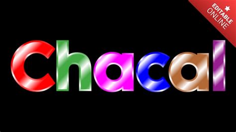 Chacal Letras Colores Editables En Línea Generador de Efectos de Texto