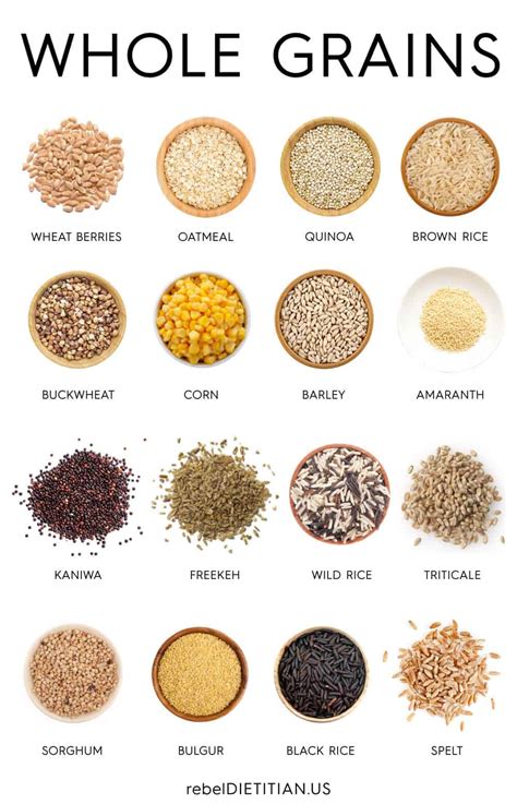 Whole Grains List Examples And Forms