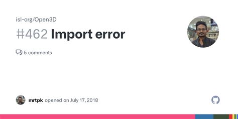 Import Error · Issue 462 · Isl Orgopen3d · Github
