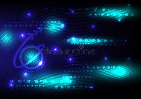 Abstract Background Cloud Vector Design Graphic Technology Digital Neon Bule Light Stock Vector