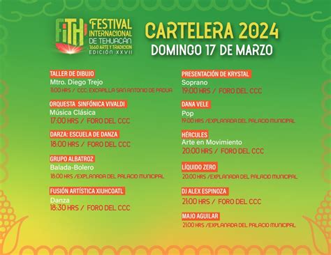 Festival Internacional de Tehuacán 2024 Dónde Hay Feria