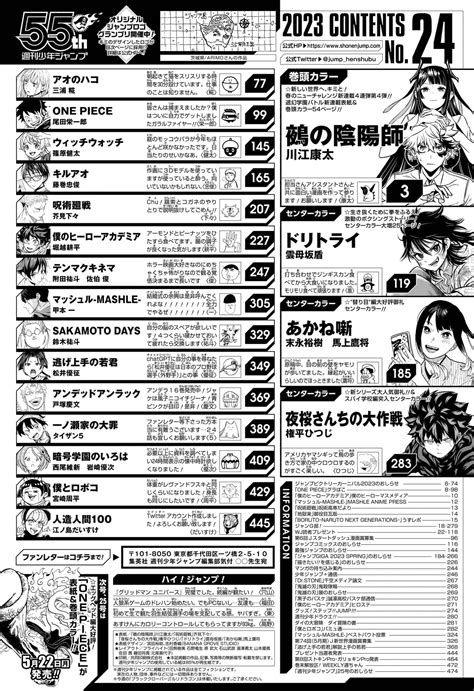 情報 週刊少年jump 2023年24號順位 Ptt Hito