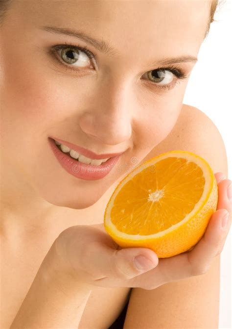 Girl With Orange Stock Image Image Of Face Front Beautiful 27667987