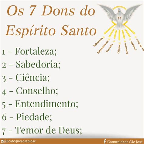 Os Dons Do Esp Rito Santo Dons Do Espirito Santo Frases Espirito