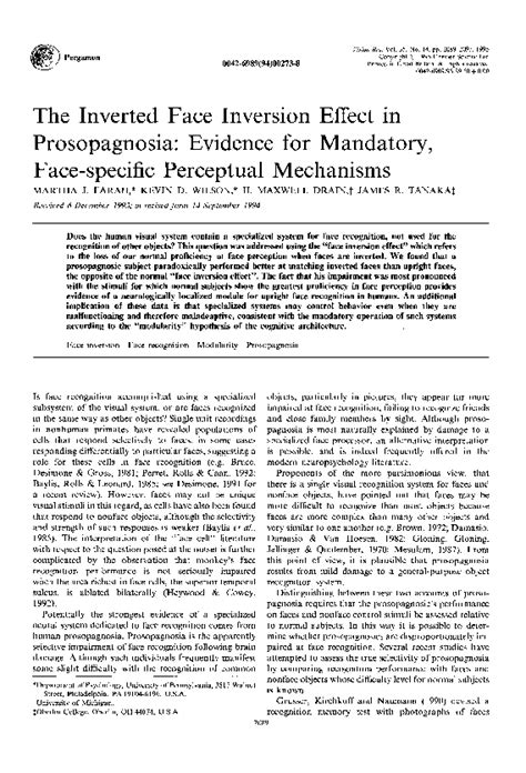 Pdf The Inverted Face Inversion Effect In Prosopagnosia Evidence For