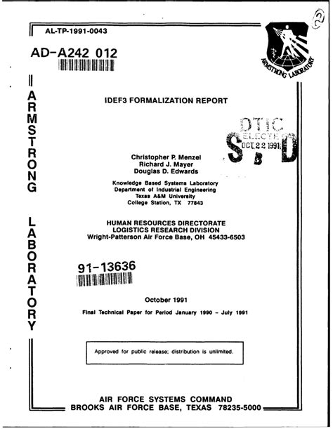 pdf idef3 formalization report