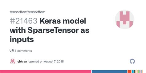 Keras Model With Sparsetensor As Inputs · Issue 21463 · Tensorflow