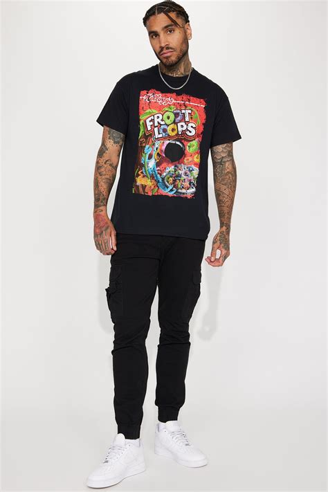 Froot Loops Box Cover Short Sleeve Tee Black Fashion Nova