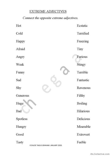 Extreme Adjectives Connect General English Esl Worksheets Pdf And Doc