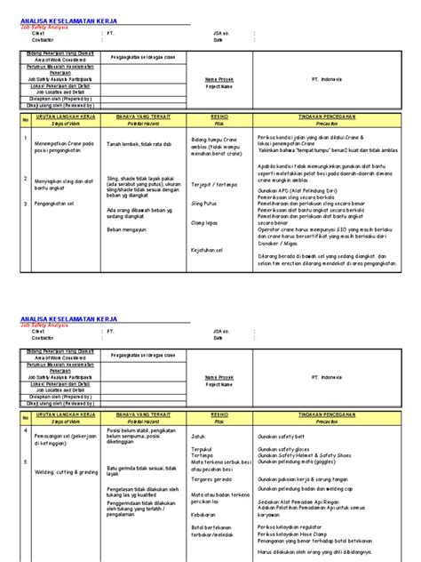 Example Jsa Lifting Pdf