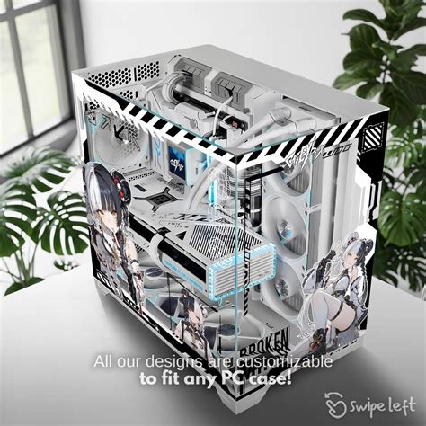 Gamer Girl Pc Case Skin White Gaming Setup Broken Mind Sticker Custom