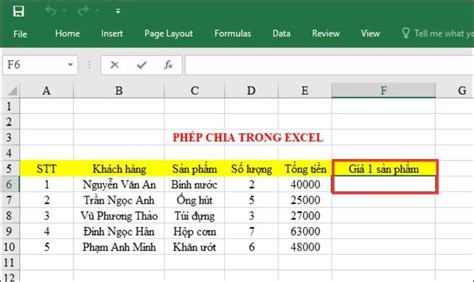 Cách sử dụng hàm chia trong Excel cực đơn giản và chi tiết