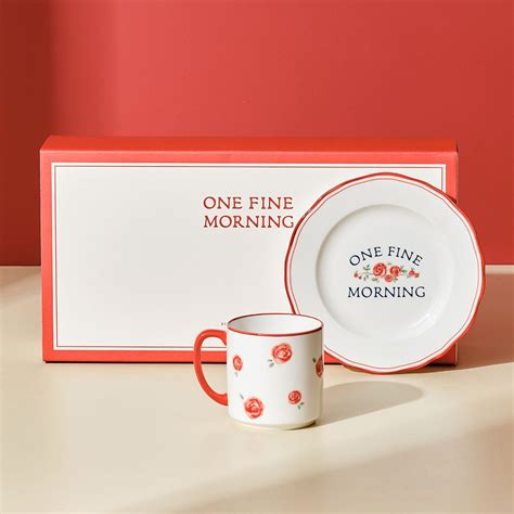 한국도자기 X 시엔느 파인로즈 머그and플레이트 세트 2p Red Mug 감도 깊은 취향 셀렉트샵 29cm