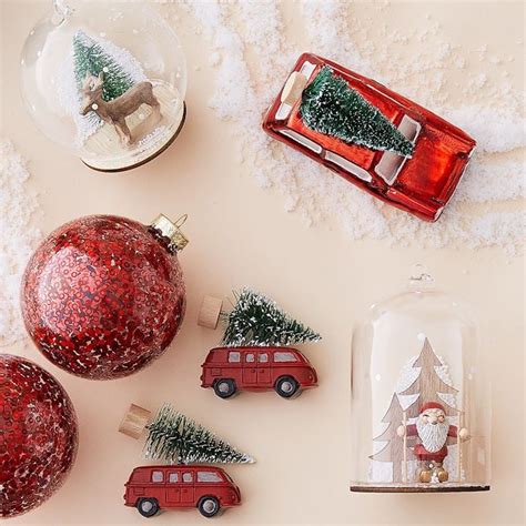 Santa Ski Dome Glass Ornament Adairs