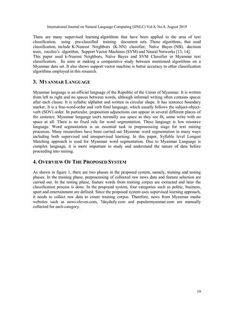 Machine Learning Algorithms For Myanmar News Classification Pdf