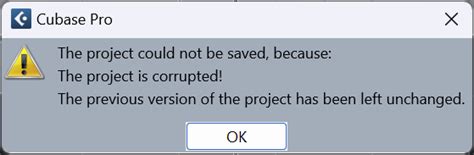 This Project Could Not Be Saved Because This Operation Is Not Allowed