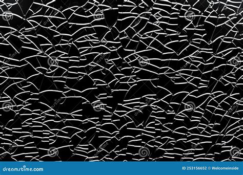 Crack Glass Plexiglass Black Texture Background Broken Stock