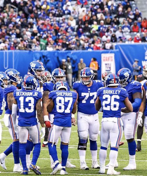 New York Giants Football Team Huddle