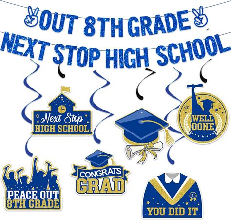 peace out 8th grade next stop high school banner with