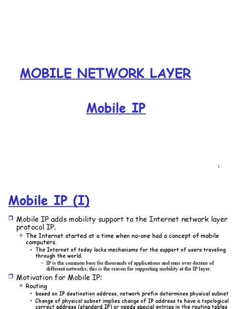 Mobile Network Layer Mobile Ip Pdf Transmission Control Protocol Internet Protocols