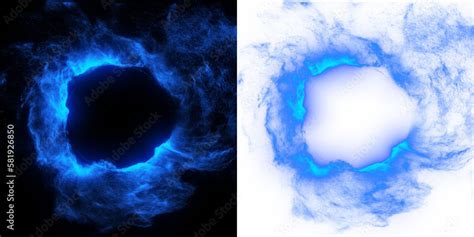 Blue Smoke Ring Vfx With Magical Sparkle And Stardust Effects Waves