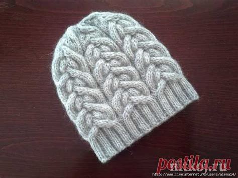Двойной косой ВЯЖЕМ ШАПОЧКУ Набрать 96 петель провязать 12 рядов все шали шапки Постила