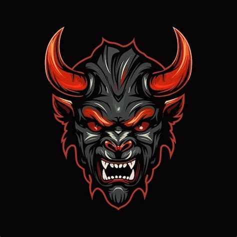 Premium Vector A Logo Of An Angry Red Devil Head Designed In Esports