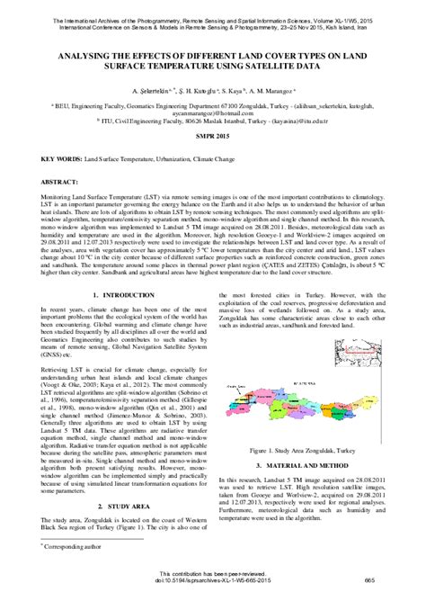 Pdf Analysing The Effects Of Different Land Cover Types On Land Surface Temperature Using