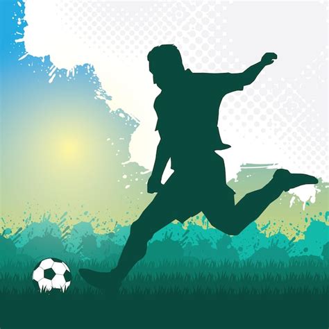 Fußball silhouetten vektor illustration Premium Vektor