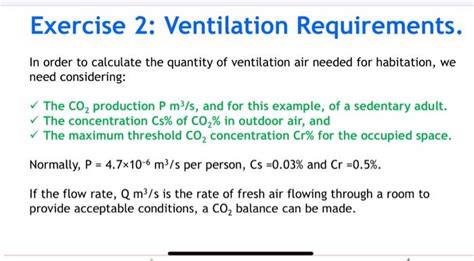 Solved Exercise 2 Ventilation Requirements In Order To