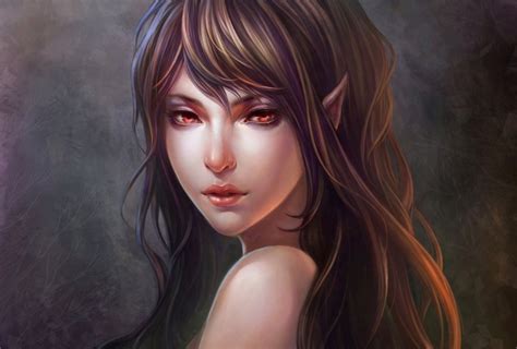 Elves Brown Haired Face Elf Fantasy Glance Hd Wallpaper Rare Gallery
