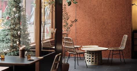 Cafe Interior With Wooden Walls And Terracotta Acc Feel Design