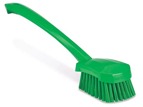 Colored Scrub Brush Long Handle Green H 8560g Uline