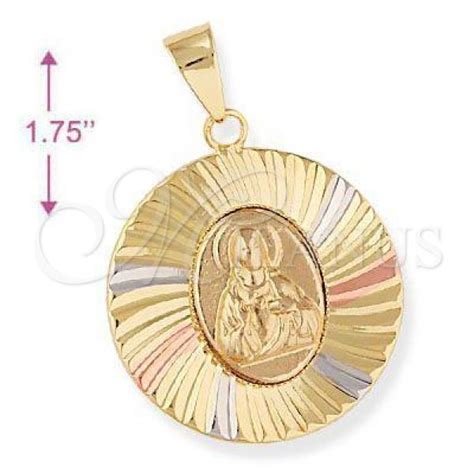 Oro Laminado Religious Pendant Gold Filled Style Sagrado Corazon De J