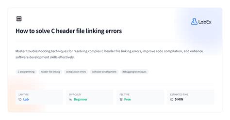 how to solve c header file linking errors labex