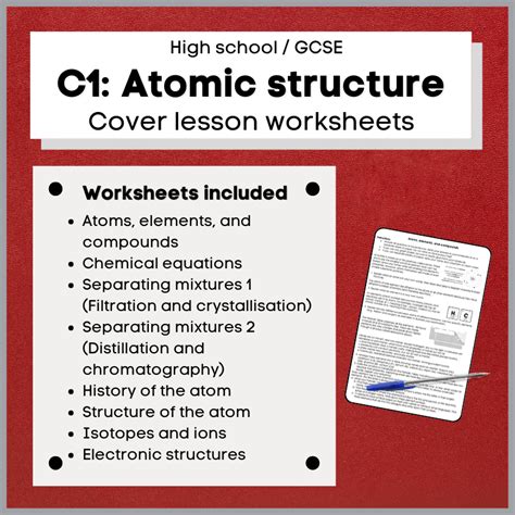 C1 Atomic Structure Cover Lessons Cmgs Science Lessons