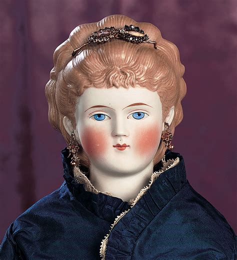 Rare German Bisque Lady With Brown Sculpted Hair