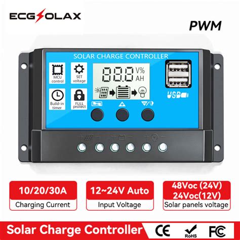 ECGSOLAX A A A PWM Solar Charge Controller V V Bat Regulator Solar Panel Controller
