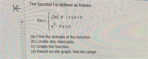 Solved The Function F Is Defined As Follows Fx ∣3x∣x3 If