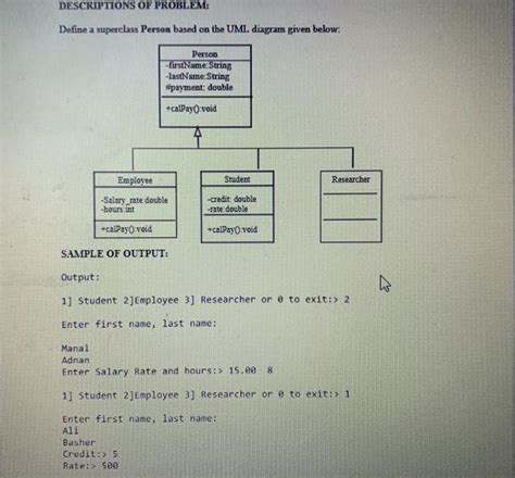 Solved Descriptions Of Problem Define A Superclass Person