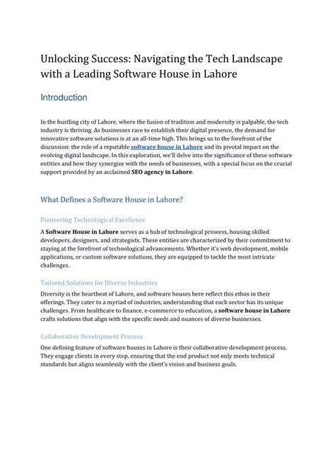 PPT Unlocking Success Navigating The Tech Landscape With A Leading