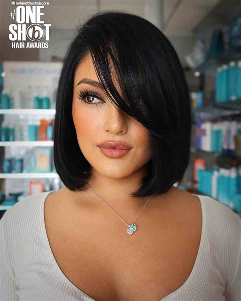 Shoulder Length Layered Bob With Side Swept Bangs Hairstyles