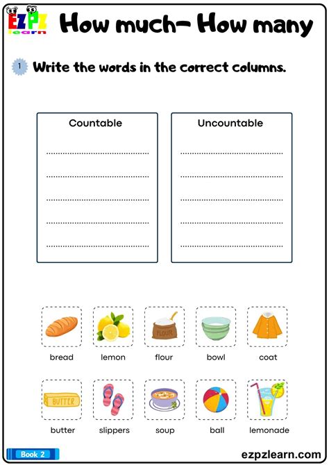 Countable And Uncountable Nouns Chart For Class 2 Design Talk
