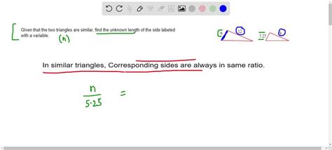 Solved Given That The Two Triangles Are Similar Find The Unknown Length Of The Side Labeled