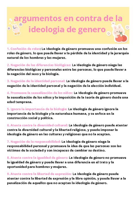 Argumentos en contra de la Ideología de género Confusión de roles La Ideología de género
