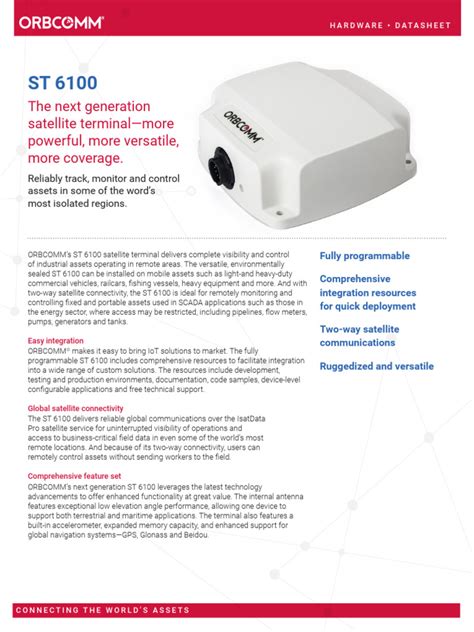 Orbcomm St 6100 Datasheet Pdf Communications Satellite Computing
