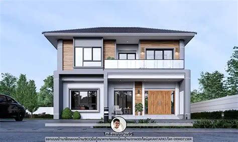 P 1658 บ้านปั้นหยาทรงโมเดิร์น แบบบ้าน2ชั้น แบบบ้านปั้นหยาดูฟรี