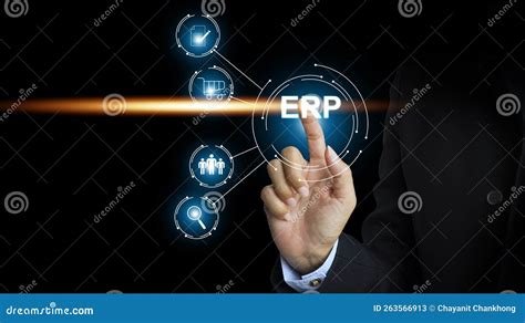 Hand Holding Finger Touch Icon Erp Stock Image Image Of Corporate