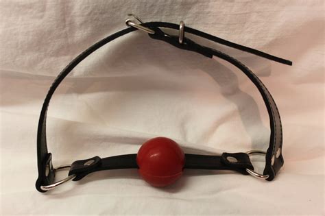 Bdsm Ball Gag Quality Real Leather Handmade Dom Sub Slave Etsy