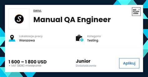 Praca Manual Qa Engineer Testing Swivl Warszawa No Fluff Jobs